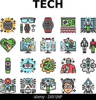 tech enthusiast geek nerd man icons set vector Stock Vector Image & Art ...