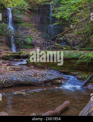 The Witches Pool and waterfalls at Pwll y Wrach nature reserve ...