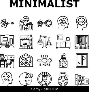 minimalist mind man person icons set vector Stock Vector Image & Art ...