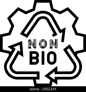 non biodegradable waste sorting line icon vector illustration Stock ...