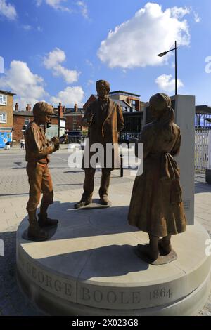 The George Boole statue outside Lincoln railway station, Lincolnshire ...