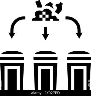 segregation waste sorting glyph icon vector. segregation waste sorting ...
