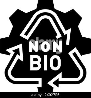 non biodegradable waste sorting glyph icon vector. non biodegradable ...
