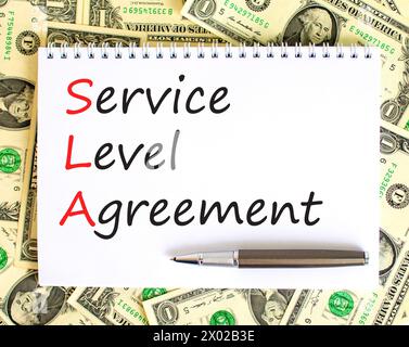 SLA service level agreement symbol. Concept words SLA service level ...