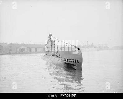 On 12 June 1943 at Wallasey Dock, the new submarine HMS Stonehenge is ...
