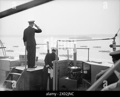 THE KING WITH THE INVASION FLEET. 24 MAY 1944, ON BOARD THE HMS LARGS ...