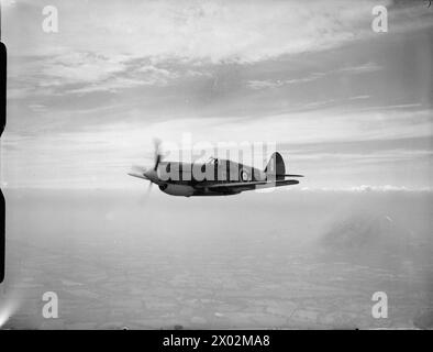 Tomahawk aircraft of No. 26 Squadron RAF fly from Gatwick, Sussex, 1939 ...