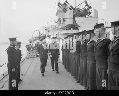 HMS Somali, a British Tribal-class destroyer, is seen at sea from HMS ...