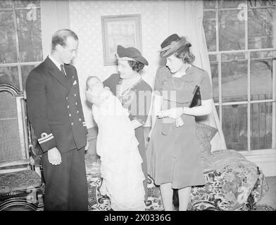 QUEEN'S GODDAUGHTER CHRISTENED. 10 MARCH 1945, LONDON. AT THE RECEPTION ...