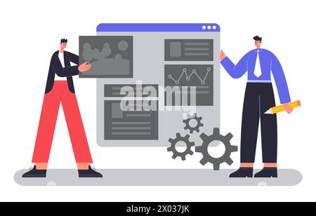 Software developers, it develops team work at project. Vector of ...