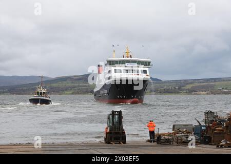 9th, April, 2024. Greenock Scotland, UK. Ferguson Marine launch their ...