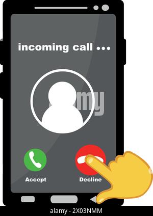 Call vector phone button vector decline symbol, mobile red circle ...