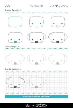 How to Draw a Dog. Step by Step Drawing Tutorial. Draw Guide. Simple ...