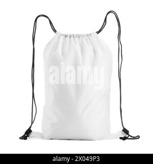 One beautiful drawstring bag isolated on white Stock Photo - Alamy