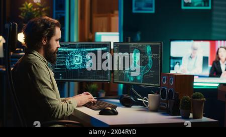 Hacker uploading evolved sentient AI to disk, planning to use it for ...