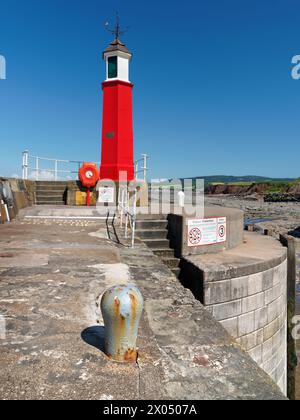 Cast iron lighthouse at Watchet Harbour North Somerset England UK built ...