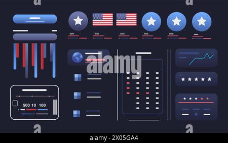 USA presidential election statistic banner with infographics American ...