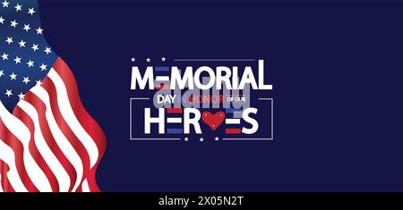 Remembering Our Heroes A Memorial Day Illustration Design Stock Vector ...