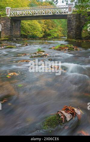 River Barle flowing over the boulders in front of Marsh Bridge near ...