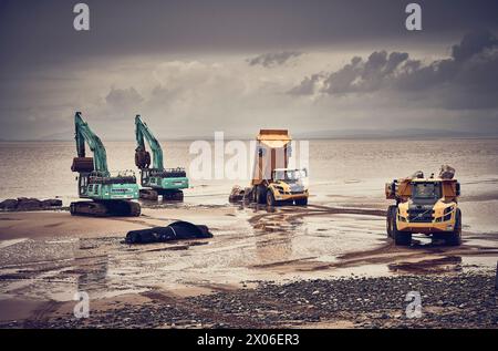groynes on fleetwood beach Stock Photo - Alamy