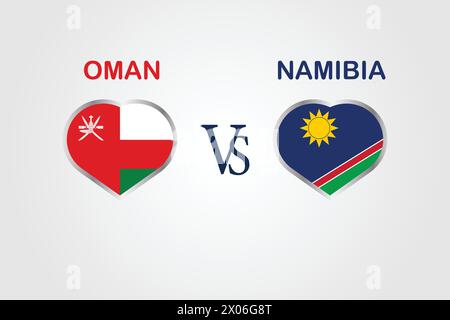 Namibia VS Oman, Cricket Match concept with creative illustration of ...