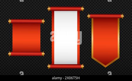 3d realistic chinese scrolls illustration Stock Vector Image & Art - Alamy