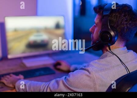 Room with pc for online gaming and gaming chair Stock Photo - Alamy