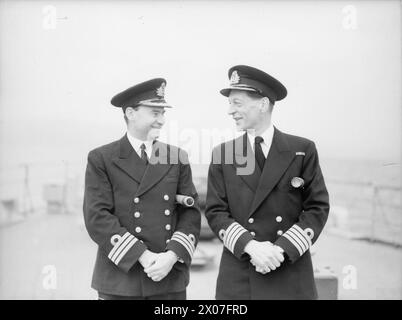 FIFESHIRE ADOPTS THE NEW CRUISER BELLONA. 15 OCTOBER 1942, GREENOCK. AT ...