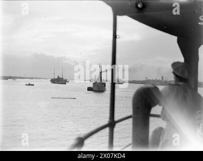 RANGOON PORT OPEN TO SHIPPING. MAY 1945, DURING THE EARLY DAYS OF ...
