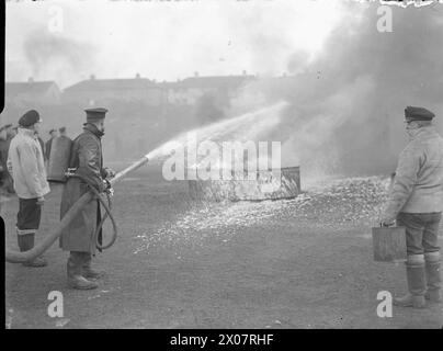 The Royal Navy Fire fighting School in HMS Excellent, Whale island with ...
