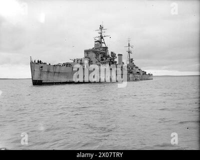 HMS Swiftsure, a Minotaur-class British cruiser, is shown at Scapa Flow ...