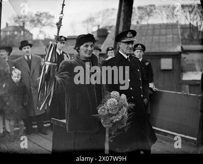 Lady Whitworth launched the British frigate HMS Loch Glendhu at ...
