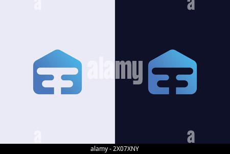 Creative and minimal colorful letter T home logo vector template ...