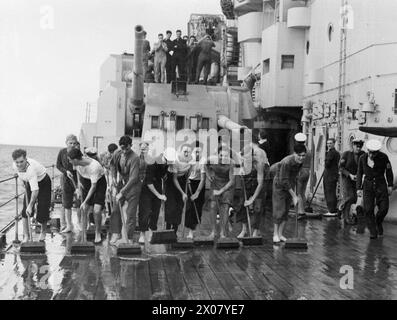 HMS Howe, flagship of Admiral Bruce Fraser, C-in-C British Pacific ...