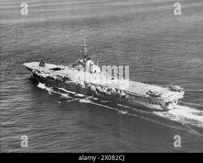 HMS COLOSSUS, BRITISH LIGHT FLEET CARRIER. 25 SEPTEMBER 1945, ON HER ...