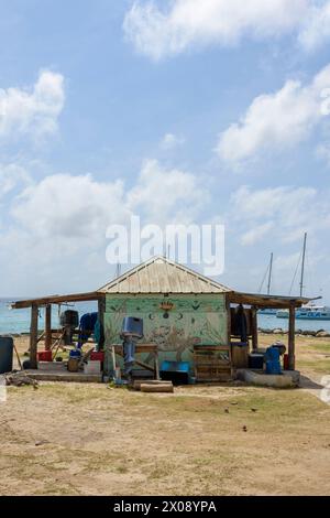The local fish market in Lovell Village, Britannia Bay, Mustique Island ...