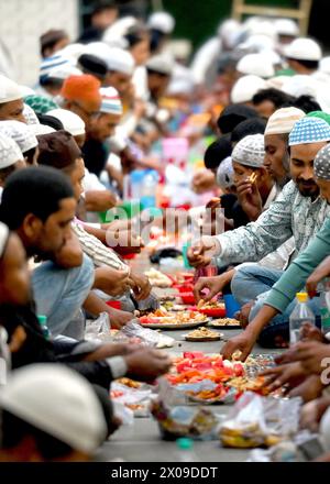 NOIDA, INDIA - APRIL 10: On the last day of Ramadan, Muslims offer ...
