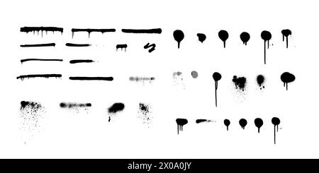 Spray painted lines with paint drips. Graffiti paint, splatter drawing ...