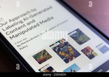 A post “Our Approach to Labeling AI-Generated Content and Manipulated ...