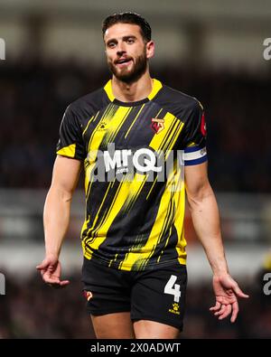 Ipswich, UK. 10th Apr, 2024. Watford's Ryan Porteous in action during ...