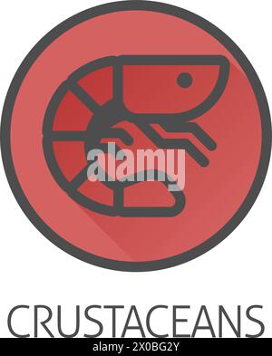 Prawn Shrimp Crustacean Food Allergen Allergy Icon Stock Vector Image ...
