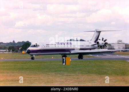 General Electric GE36 Unducted Fan engine on a McDonnell Douglas MD-80 ...