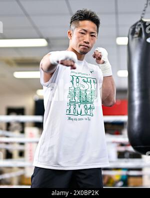 Takuma Inoue of Japan during a public workout at Ohhashi Boxing Gym on ...