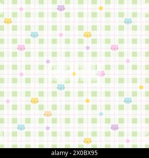 Cute cat illustration on pastel background Stock Vector Image & Art - Alamy