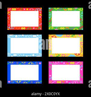 Children name card vector with cute animals vector isolated on white ...