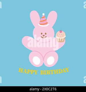 Easter rabbit with bakery icon cartoon vector. Cute bunny. Animal card ...