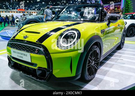 Green Mini Cooper Convertible exhibition on The 45th Bangkok ...