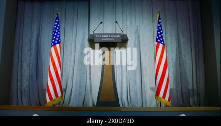 Speech tribune for minister, congressman or politician in the White ...