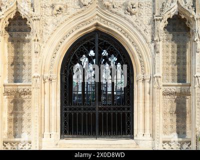 Gateway through the decorated stone rood screen to the chancel in the ...