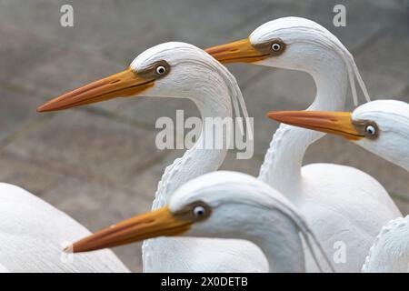 White Plastic Heron Stock Photo - Alamy